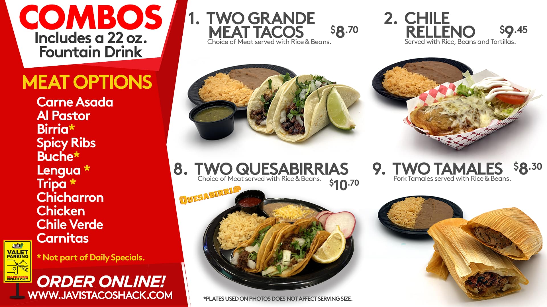 Menu – Javis Taco Shack